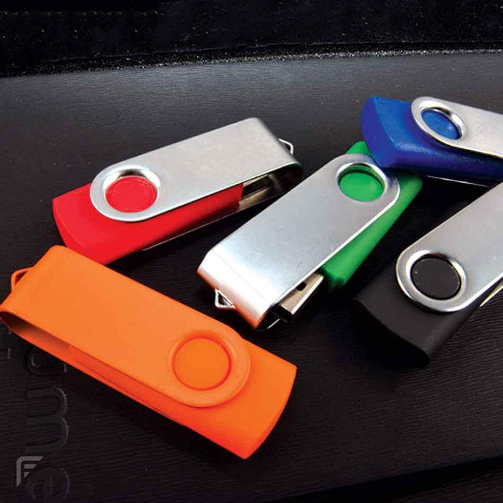 Metal Coloured Swivel Flash Drive - Flashtify